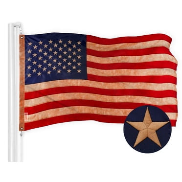 Anley Vintage Style Tea Stained American US Flag 3x5 Foot Nylon ...
