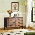 Simenmax 5-Drawer Fabric TV Stand, 39.4-Inch Entertainment Center with ...