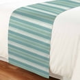 Bed Runner Teal Vertical Stripes Bedding Scarves Soft Decorative Bed ...