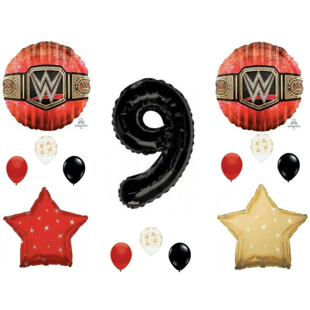 WWE Wrestling 9th Happy Birthday Party Balloons Decoration Supplies ...
