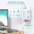 Surge Protector Outlet Extender, 6-Outlet Splitter with 4 USB Wall ...