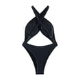 Afdoent One Piece Swimsuit For Women Monokini Backless Solid Color ...