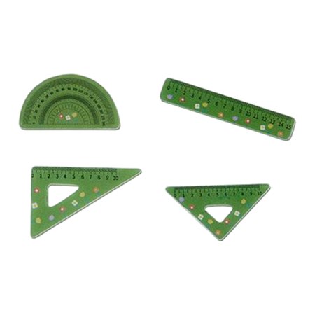 4 Pieces Miniature Ruler Set Simulation Doll Learning Ruler for 1:12 ...
