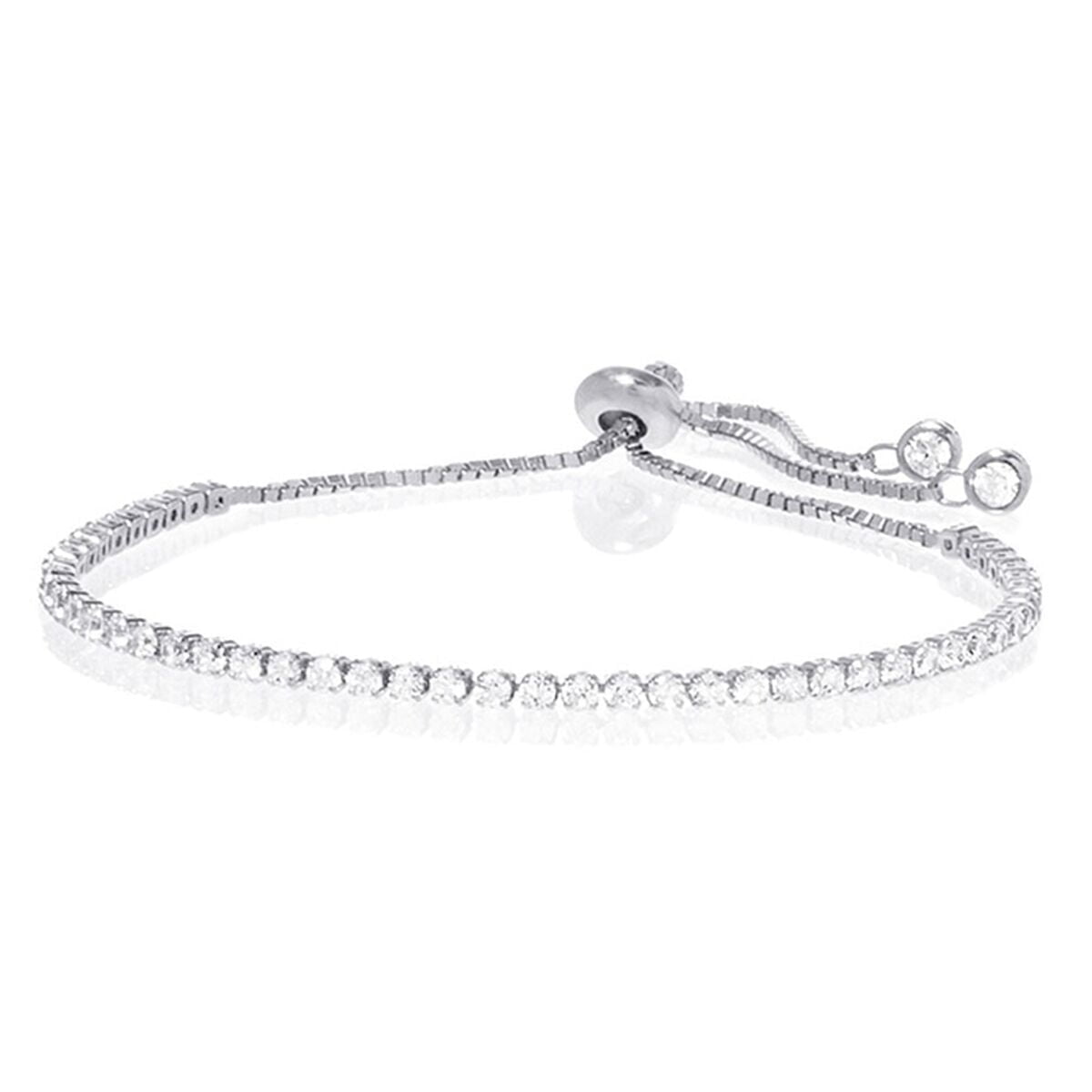 Click here for Amy And Annette 14k White Gold Adjustable Tennis B... prices