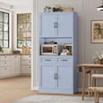 71" Tall Kitchen Pantry Storage Cabinet, Modern Kitchen Hutch Bar ...