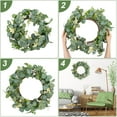 Scidweet 20 inch Artificial Eucalyptus Wreaths for Front Door, Artificial Farmhouse Wreaths ...