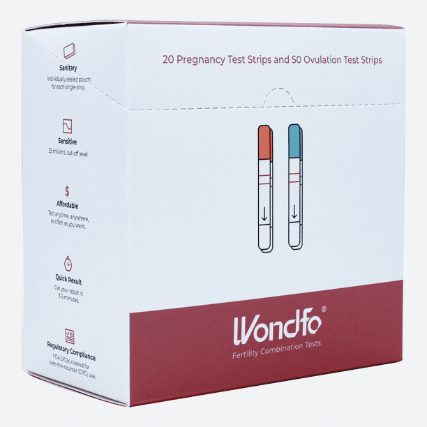 Wondfo -20 Pregnancy Test Strips and 50 Ovulation Test Strips Kit ...