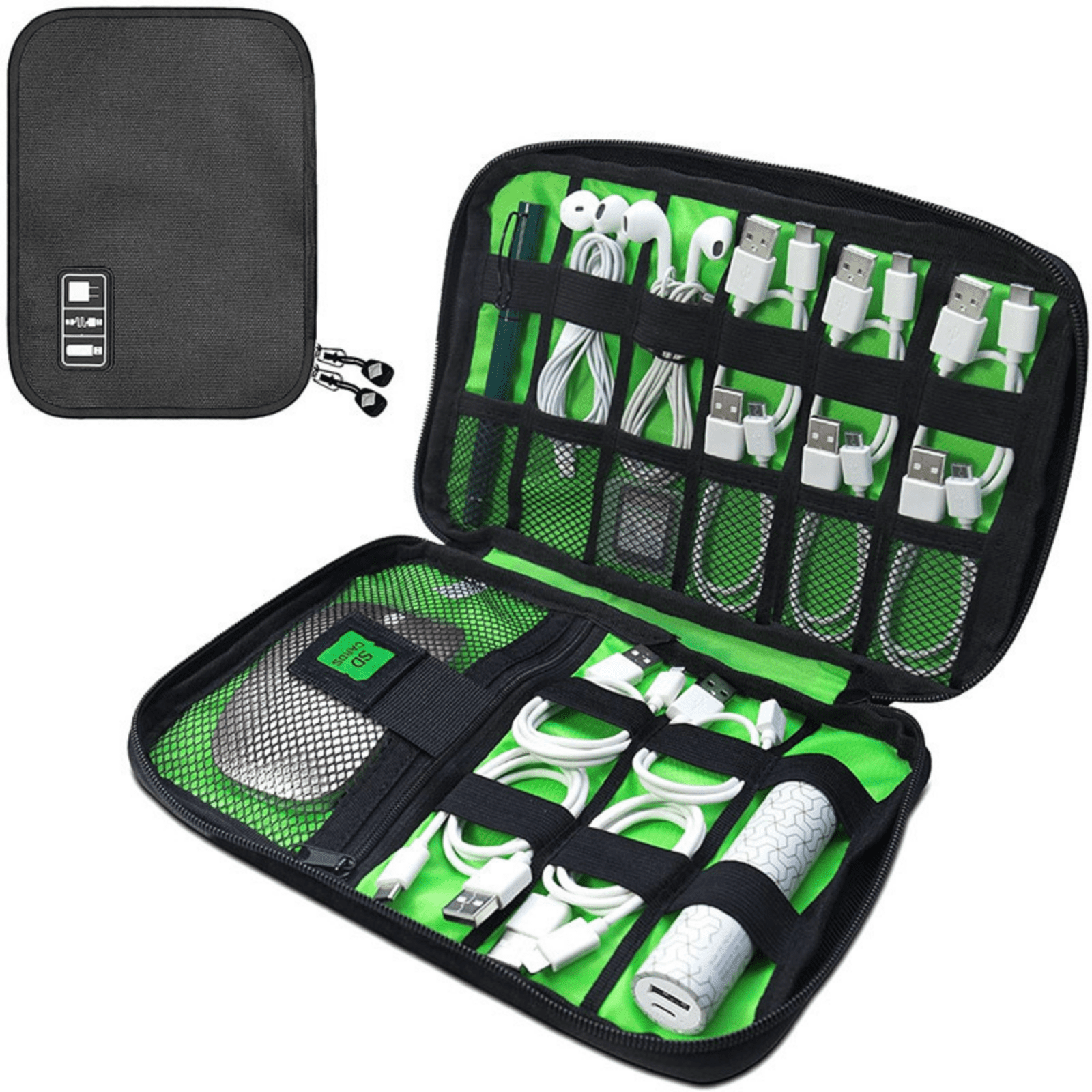 IQGVEB Compact Storage Case for Cables, Chargers, and Flash Drives ...