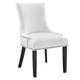 Modway Marquis Fabric Dining Chair, White, Hourglass Back, Nailhead ...