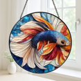 Colorful Beta Fish Stained Glass Suncatcher – Window Hanging for Nature ...
