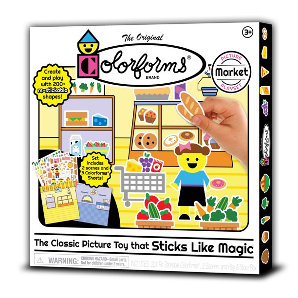 Playmonster Colorforms Market Picture Playsets W/ 200+ Restickable ...