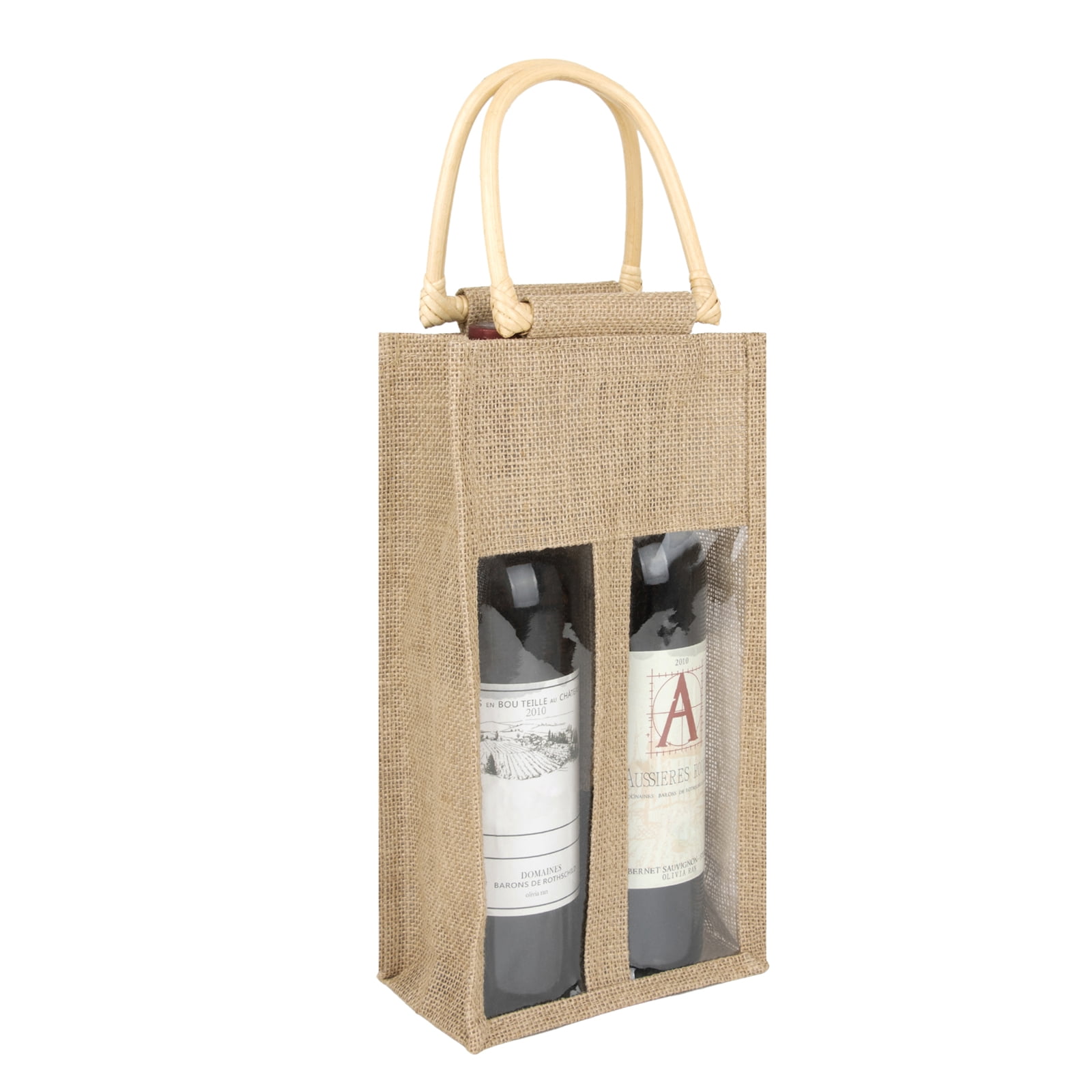 Toptie Jute Wine Bottle Bag for 750ML, Burlap Party Gift Bag with ...