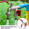 Double Outlet Water Faucet,Heavy Duty Leak-Proof - 2 Way Hose Splitter ...