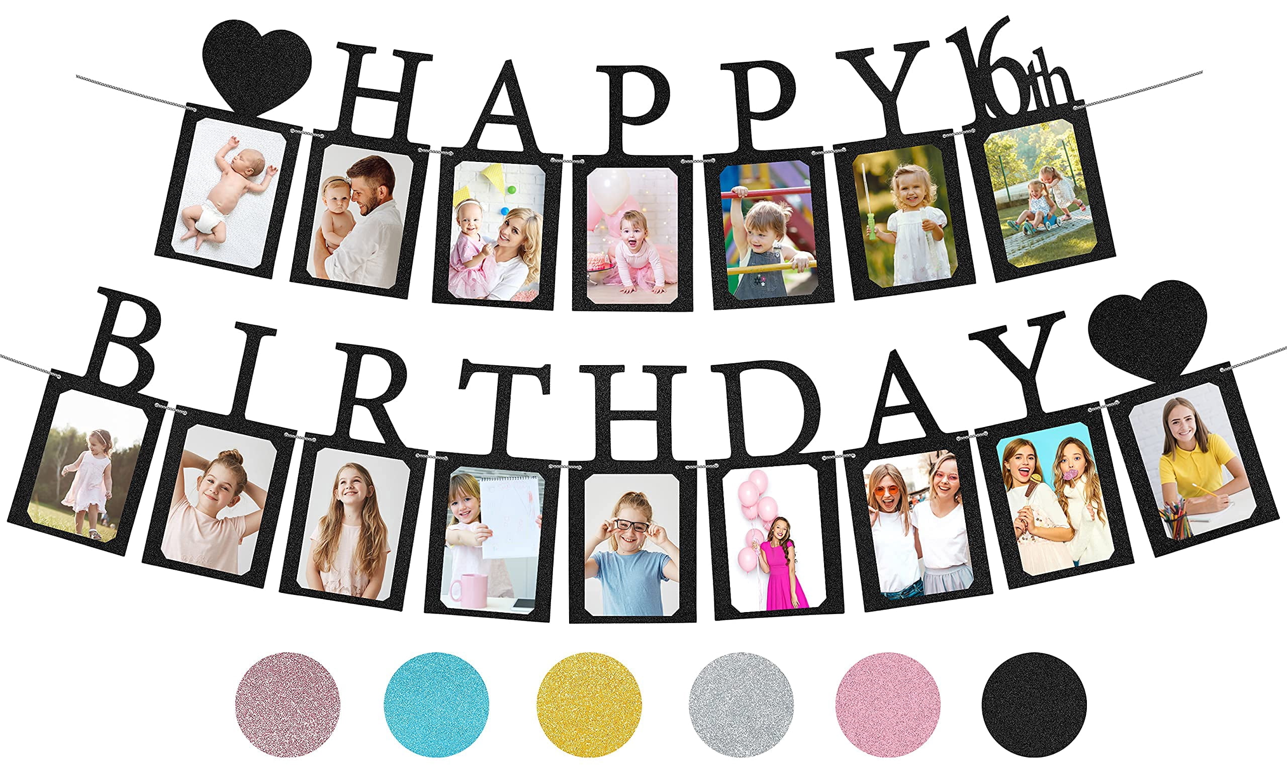 Banner con foto para 16 cumpleaños, decoración de cumpleaños, color ...