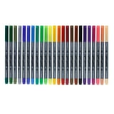 24 Color Brush Tip & Fineliner Twin Tip Marker Set 0.7mm Fineliner Tip ...