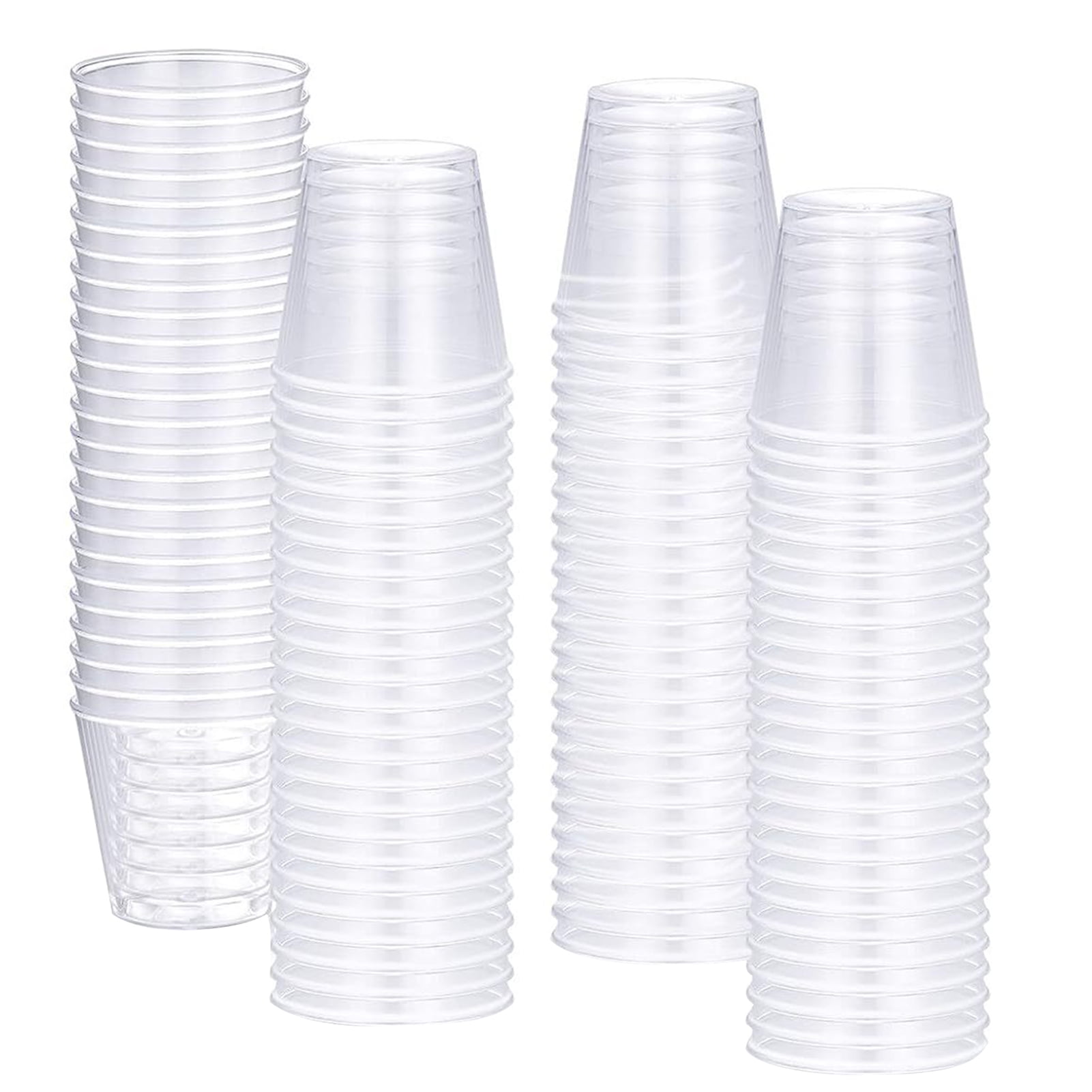 Hesroicy Set of 100 Transparent Drink Cups - 30ml, Reusable ...