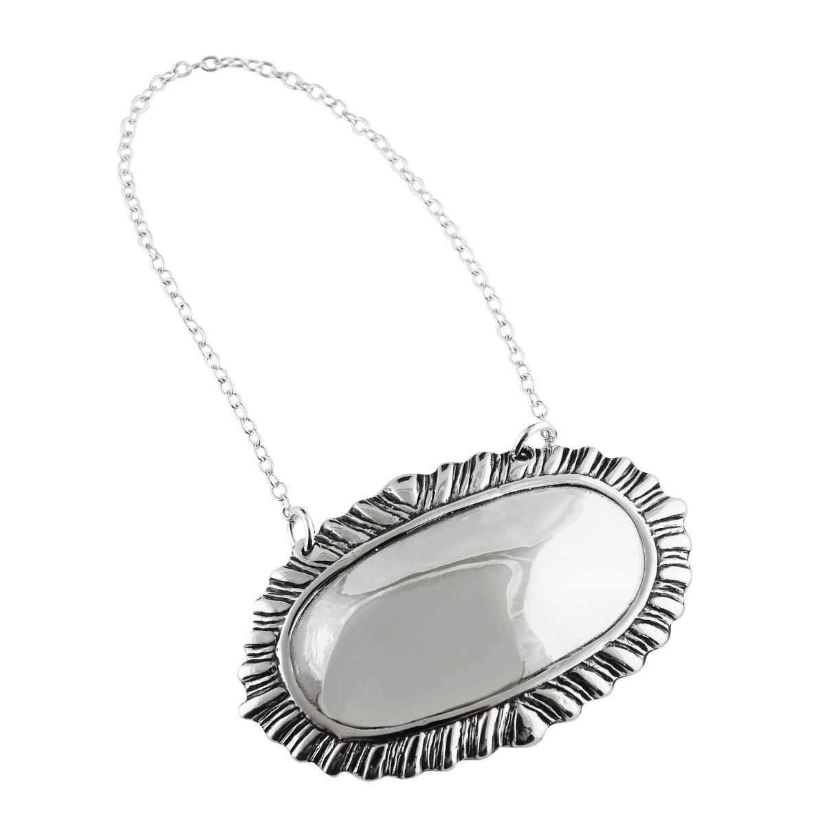 Sterling Silver Blank Engravable Oval Wine Liquor Bottle Decanter Label ...