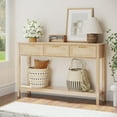 ELYKEN Rattan Console Table with 3 Drawers, 51.2" Entryway Table with ...