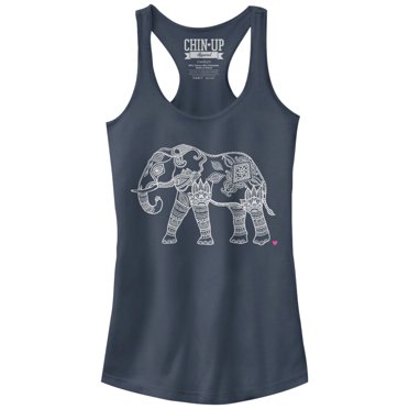Women's CHIN UP Zen Elephant Racerback Tank Top Purple Heather Small ...