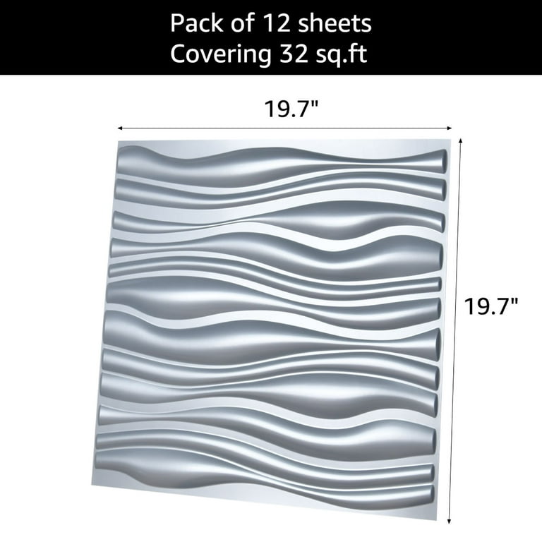 Art3d 3D Wall Panels PVC Wave Design I (32 Bed Bath Beyond , 60% OFF