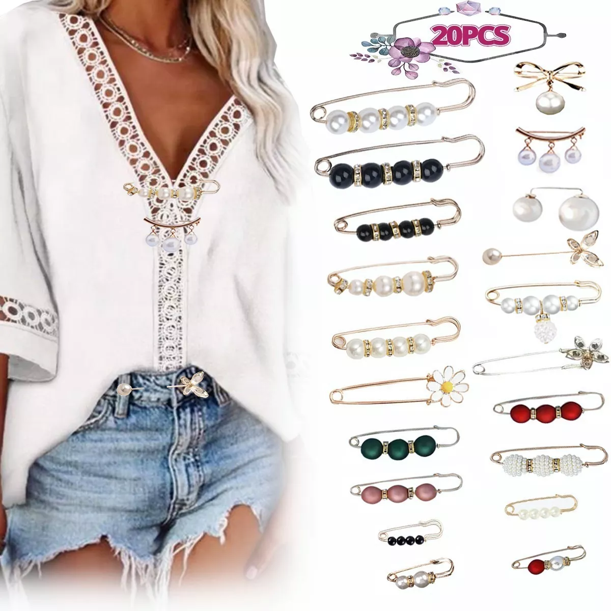 Conjunto De Pines Y Broches Para Ropa Diferentes Modelos-20 piezas ...