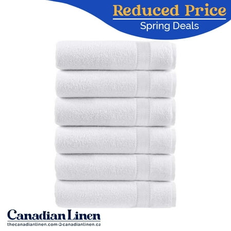 Canadian Linen Luxury White Hand Towel Set 6 Pack 16”x30” Extra Soft ...