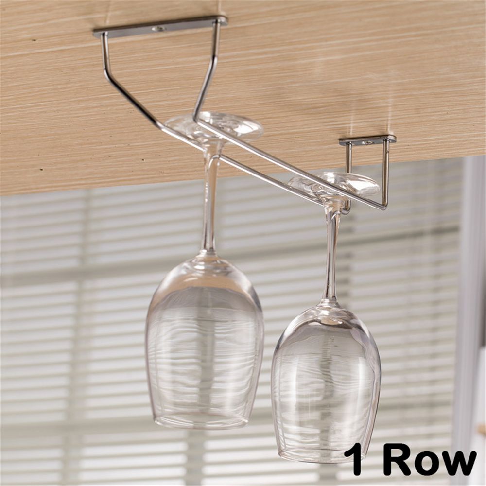 Bar Stand Under Cabinet Cup Wine Glass Holder Goblet Rack Stemware ...