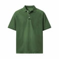 Antinious Men Solid Half Button Collar Short Sleeve Trendy Loose Casual ...
