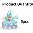6 Pcs Cute AnimeFrozen-Birthday Cake Toppers, Snow Theme Princess Cake ...