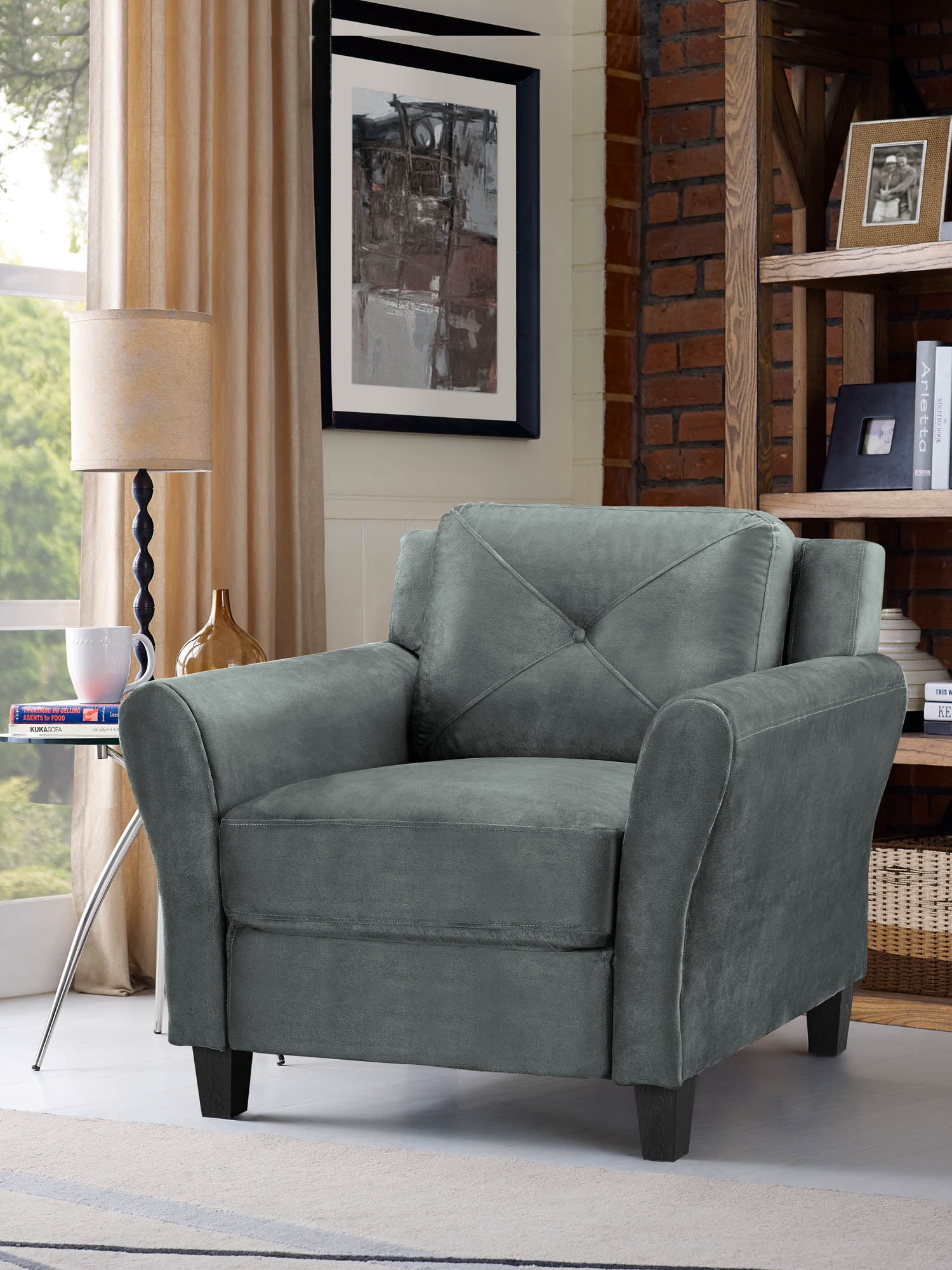 Lifestyle Solutions Taryn Club Chair, Dark Gray Fabric - Walmart.com