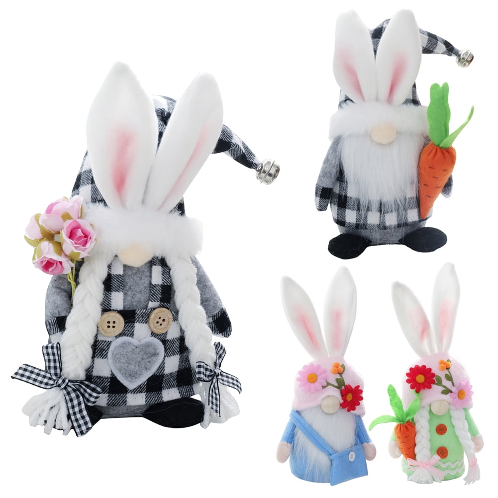 8" Easter Rabbit Gnomes Decorations Bunny Swedish Gnomes Plush ...