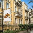 Thanksgiving House Flags For Outdoor, Fall Cartoon Turkey Orange Green ...