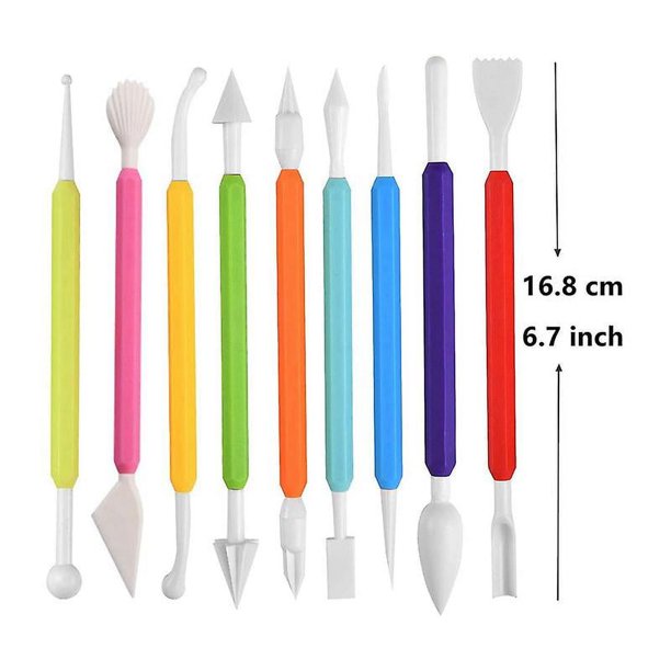 SHENMO 9 Pieces Pastry Modeling Tools, Double Ended Fondant Carving ...