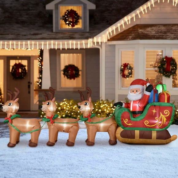 Outdoor Lighted Santas