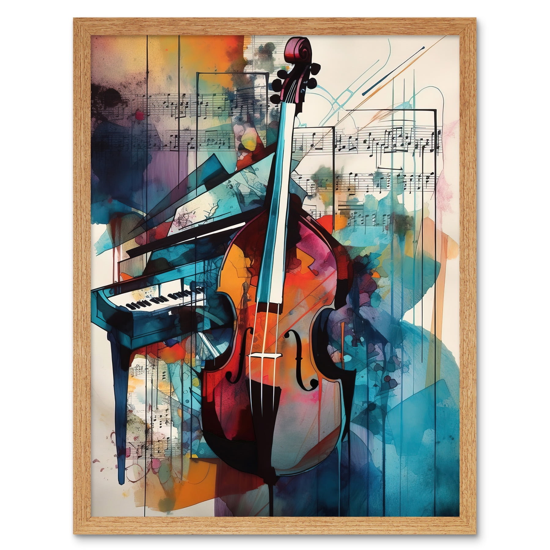 Violin and Piano Classical Music Note Melody Concerto Abstract Modern ...