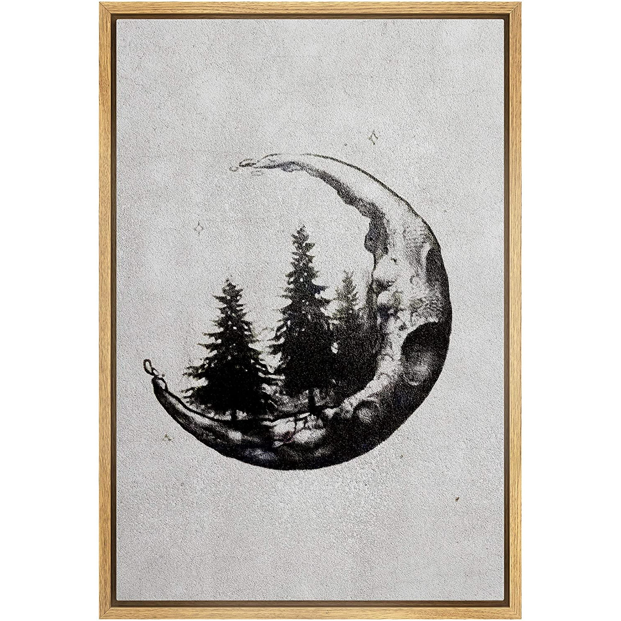 Vintage Crescent Moon Art