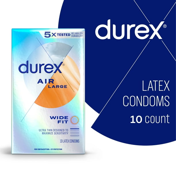 Durex Air Condoms, Extra Thin, Transparent Natural Rubber Latex Condoms ...