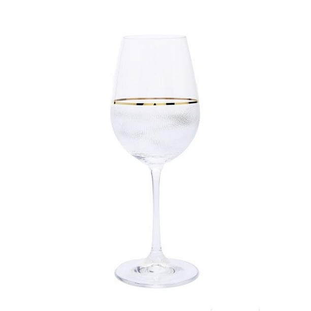 Classic Touch CWG2025 Modern Water Glasses with Gold Strip & Design ...