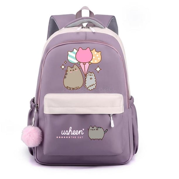 Fashion Fat Cat Backpack Pusheen Printe Female Nylon Simple Large ...