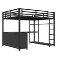 HMYG Metal Loft Bed with Wardrobe and L-shaped Desk,Queen Size Loft Bed ...
