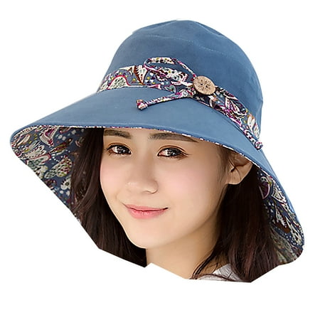 Summer Outdoor Travel Beach Women Wide Brim women wide Hat Girl Sun Cap ...