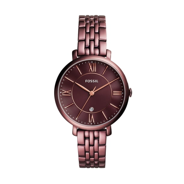 Fossil Women's Jacqueline Three-Hand Date, Wine-Tone Stainless Steel ...