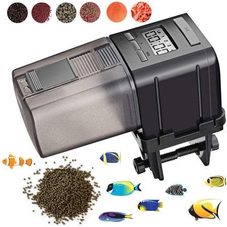 Fish Feeder,Auto Fish Food Feeder with LCD Display for Aquarium ...