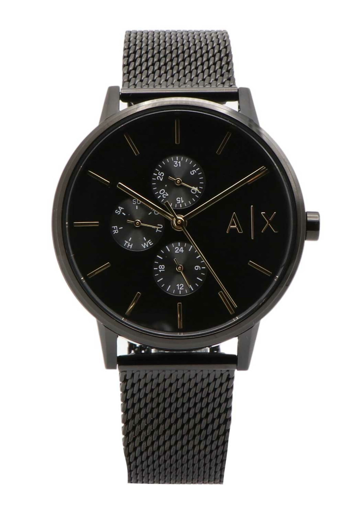 Armani Exchange Men's Cayde Mesh AX2716 Black Stainless-Steel Japanese ...