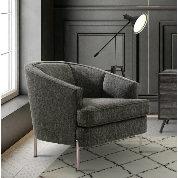 Chic Home Philo Club Chair Barrel Back Linen-Textured Upholstery ...