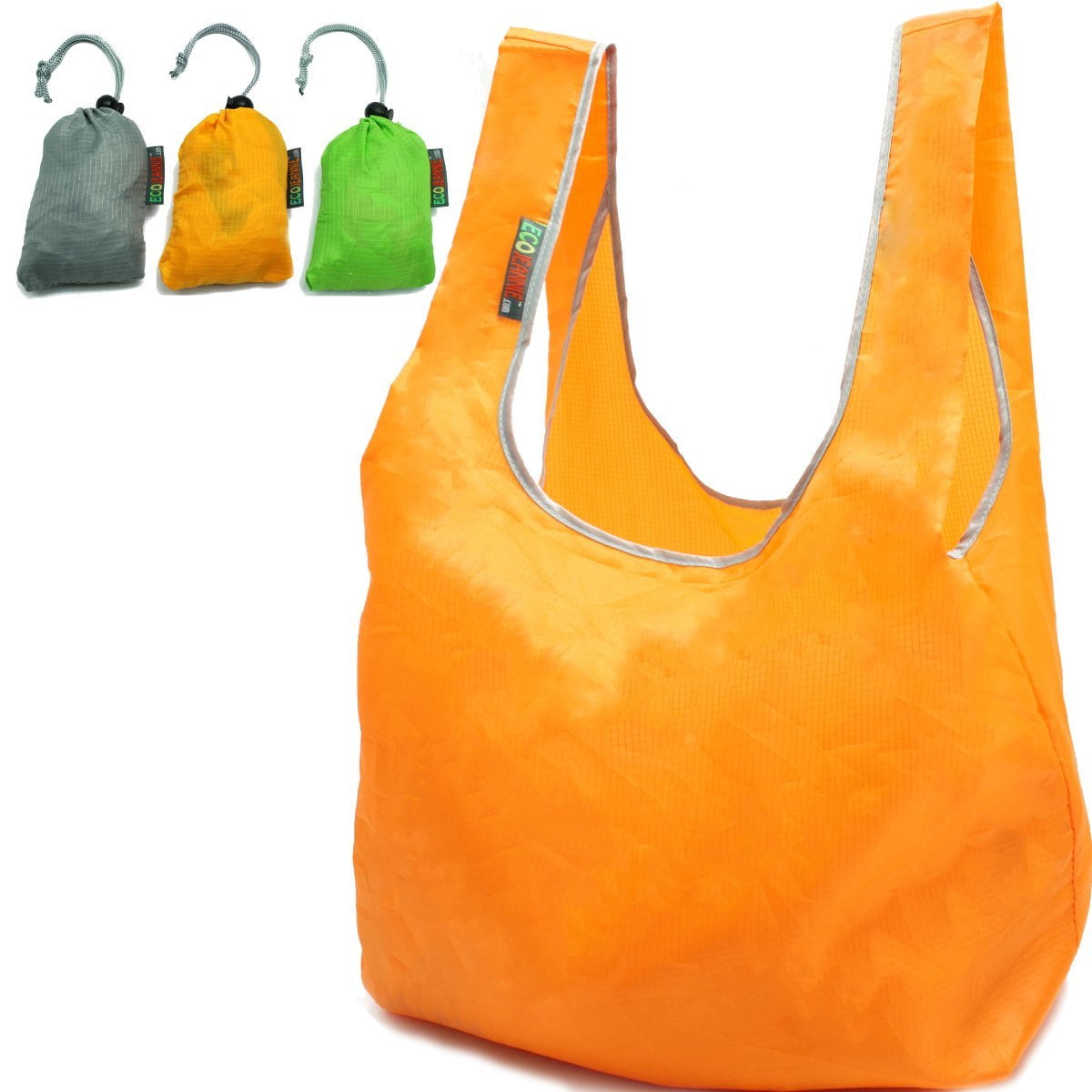 EcoJeannie® 3 Pack Super Strong Ripstop Nylon Foldable Reusable Bag ...