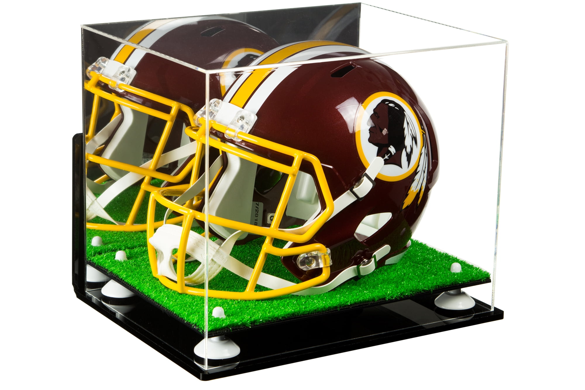 Deluxe Acrylic Football Helmet Display Case with White Risers, Mirror ...