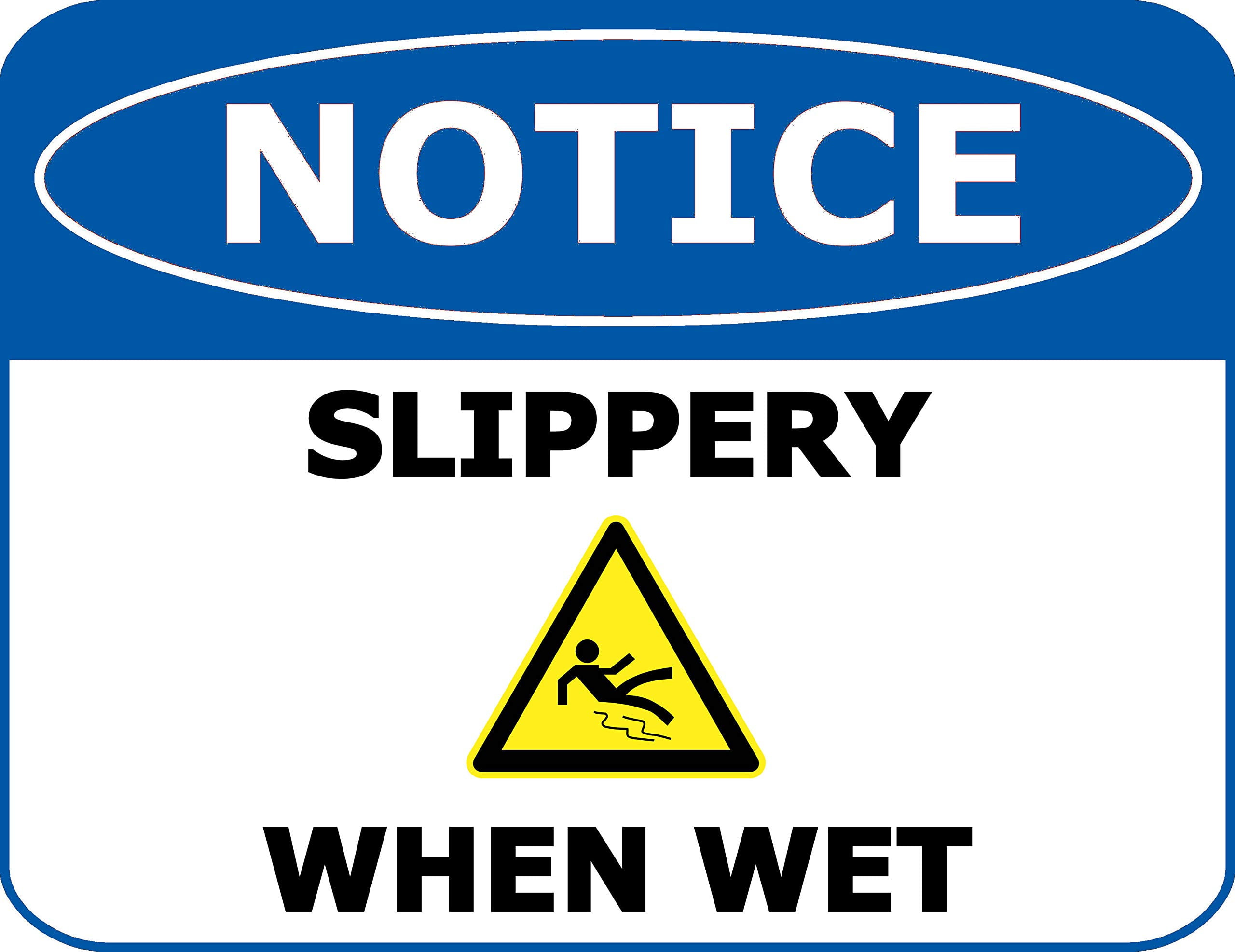 PCSCP Notice Slippery When Wet 11.5 inch by 9 inch Laminated Office ...
