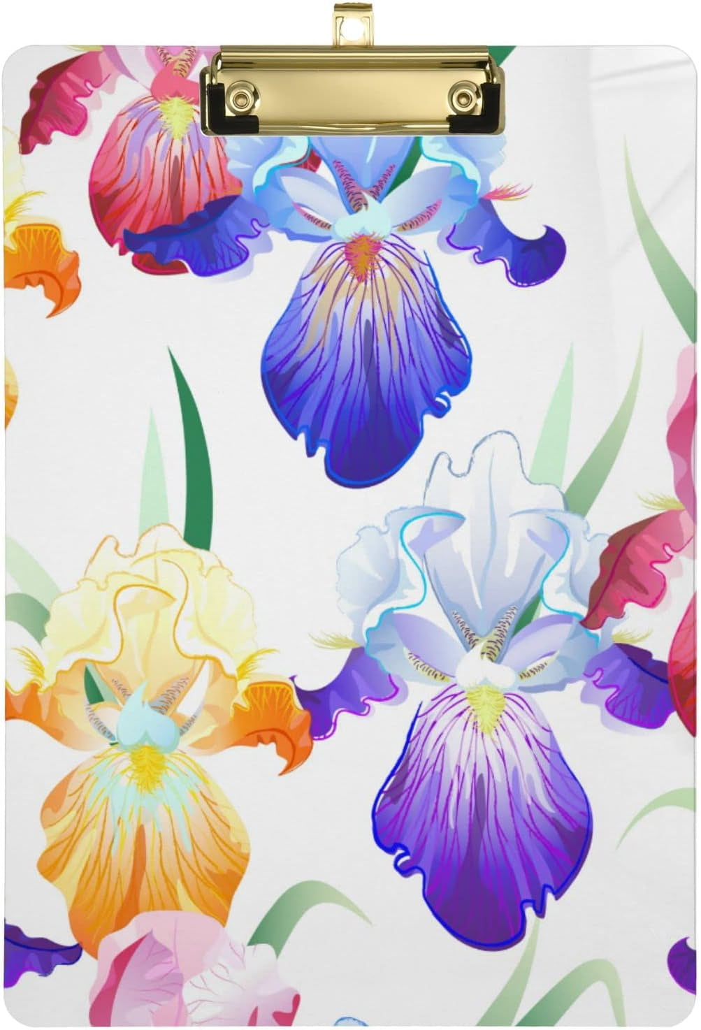 ZHANZZK Iris Flowers Clipboard Hardboard Wood Nursing Clip Board and ...