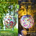 Hanging Solar Lanterns Mosaic Solar Lights with Hook Up, Outdoor Garden ...